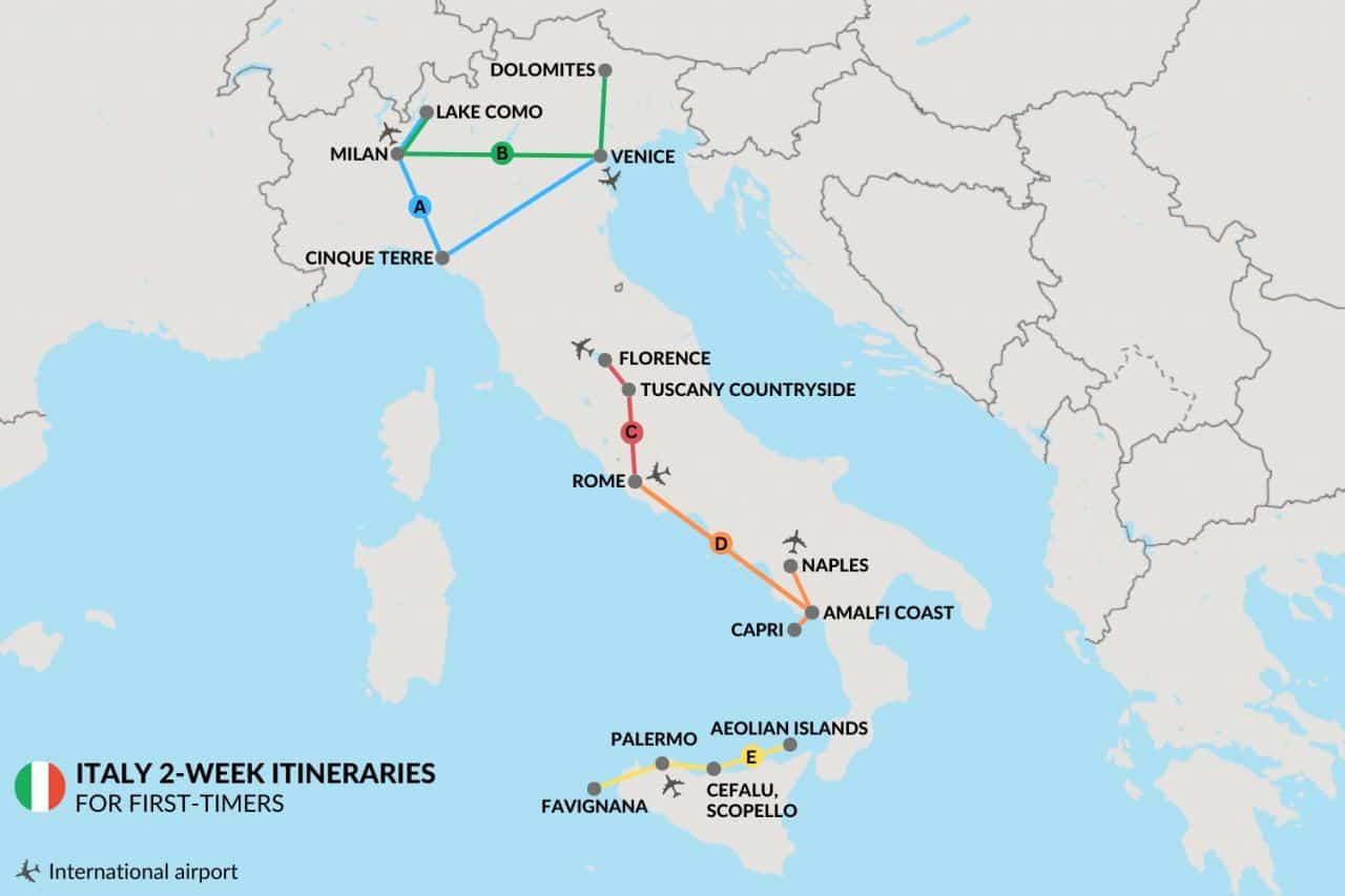 2-Week Italy Itinerary: 5 Amazing Ideas For First-Timers